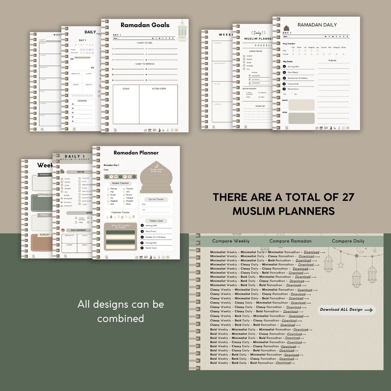 Bundle Premium Muslim Planner Undate | Ramadan Planner | Muslim Journal ...