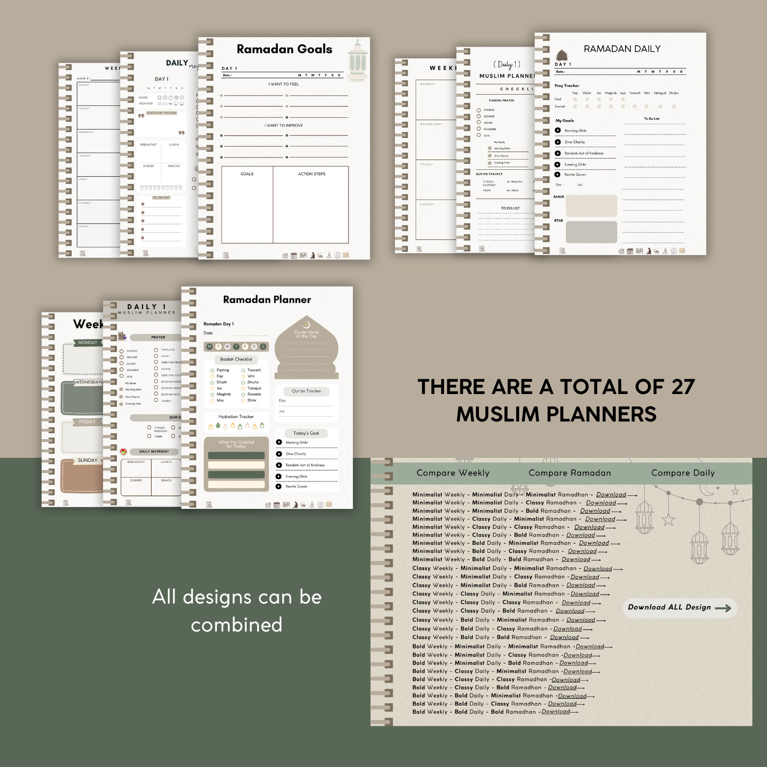 Bundle Premium Muslim Planner Undate | Ramadan Planner | Muslim Journal ...