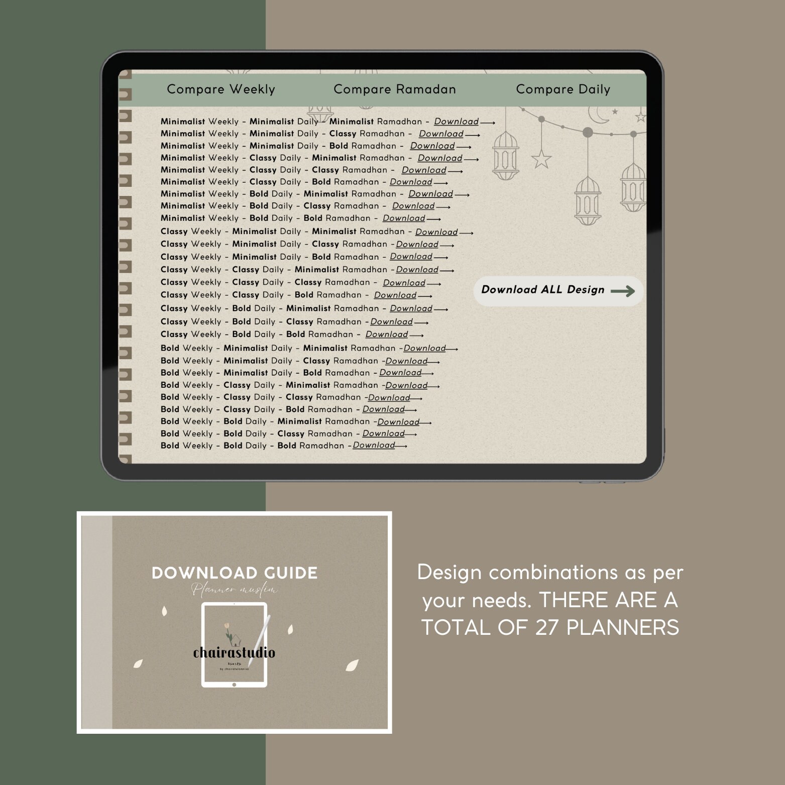 Bundle Premium Muslim Planner Undate | Ramadan Planner | Muslim Journal ...