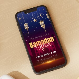 Editable Iftar Party Invite, Digital Ramadan Card, Ramadan Mubarak, Editable Ramadan Card, Text ...