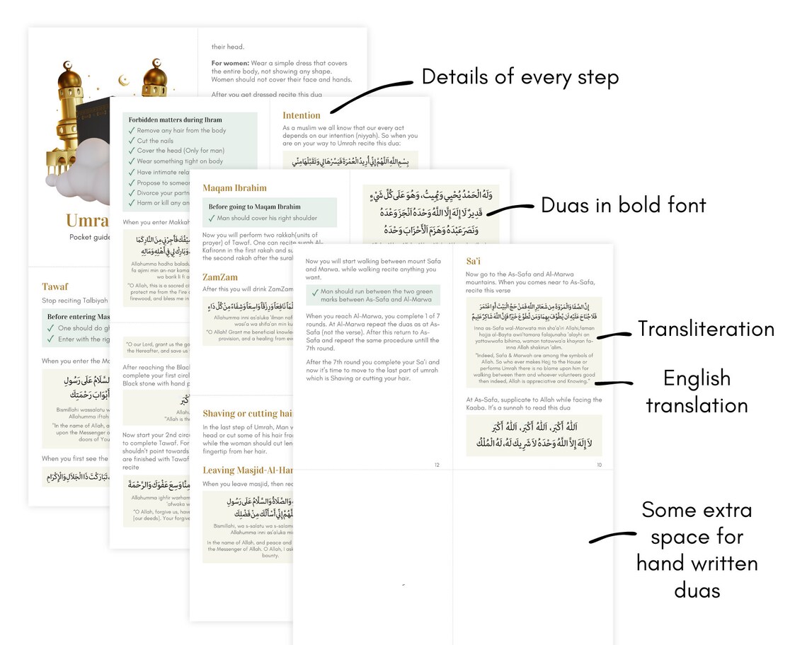 Umrah Guide Umrah Dua Cards Printable Omrah Duas Digital Umrah Book ...