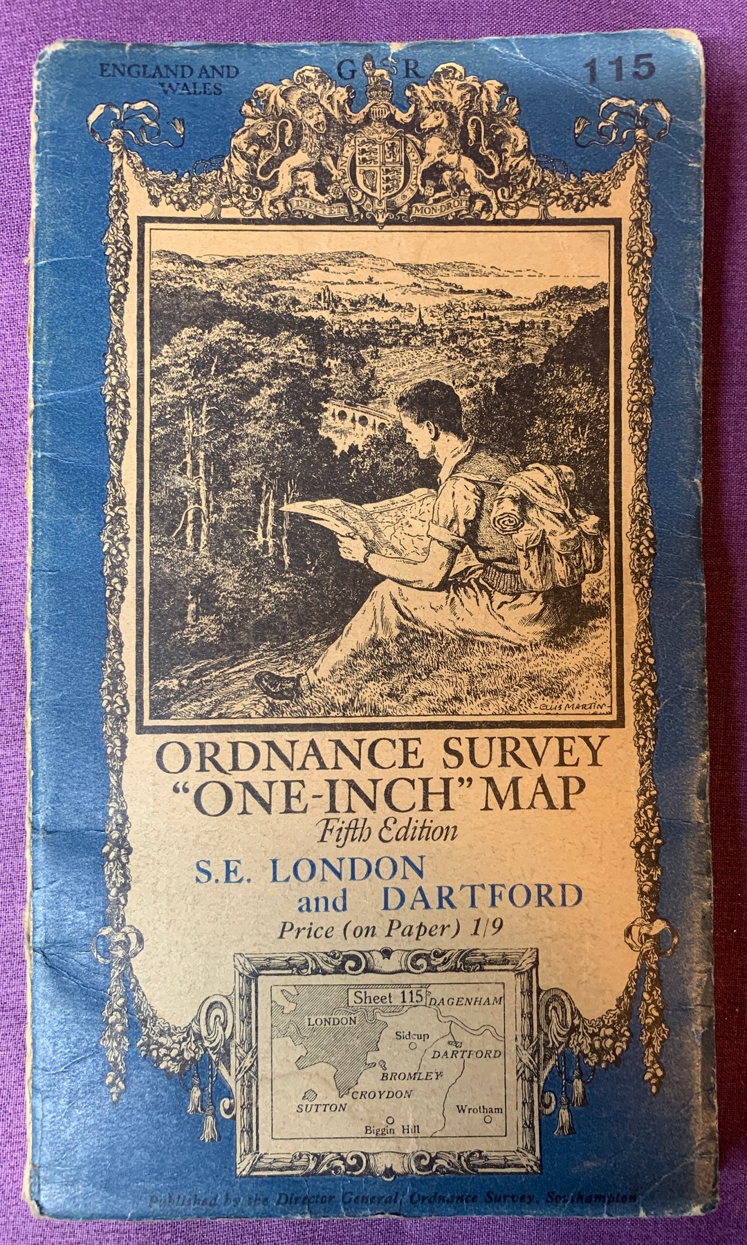 Ordnance Survey “one Inch” Map - 115 S.E. London & Dartford 5th Edition ...