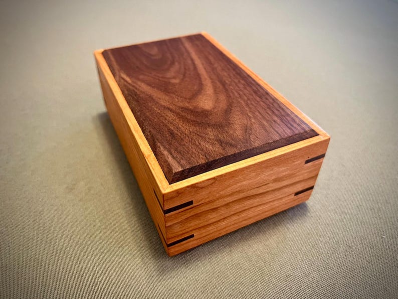 Cherry and Walnut Keepsake Box - Etsy