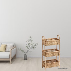 3 Tier Natural Rattan Cane Storage Tower - Etsy