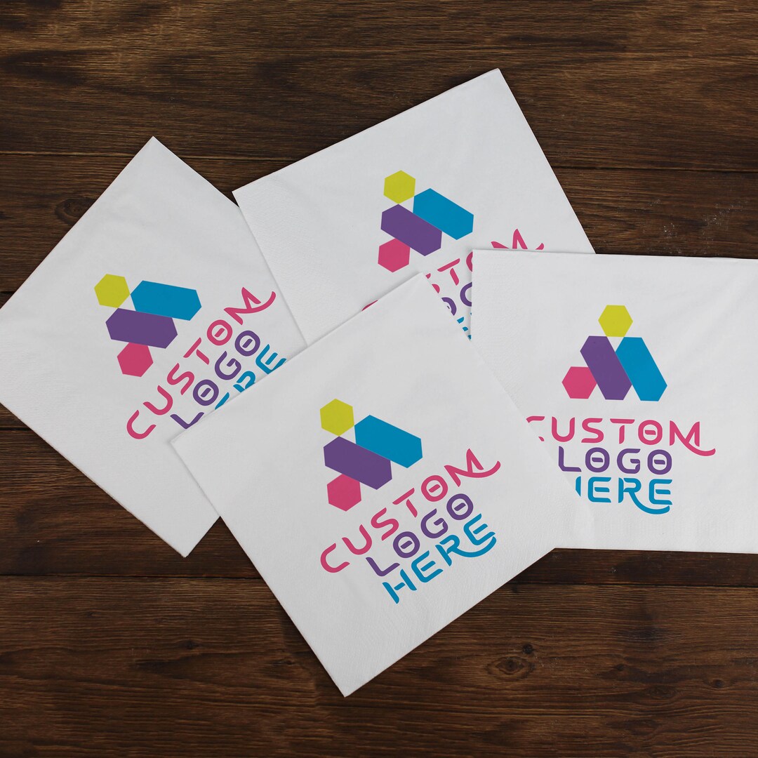 LOGO Napkins SET 50 Pcs/ Photo Napkins Custom Print/ Napkins With a ...