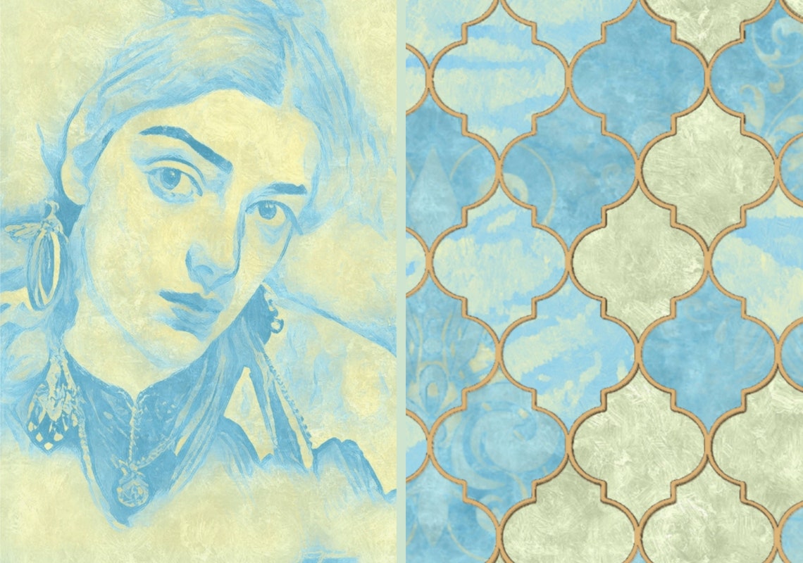 Vintage Blue Printable Paper - Etsy