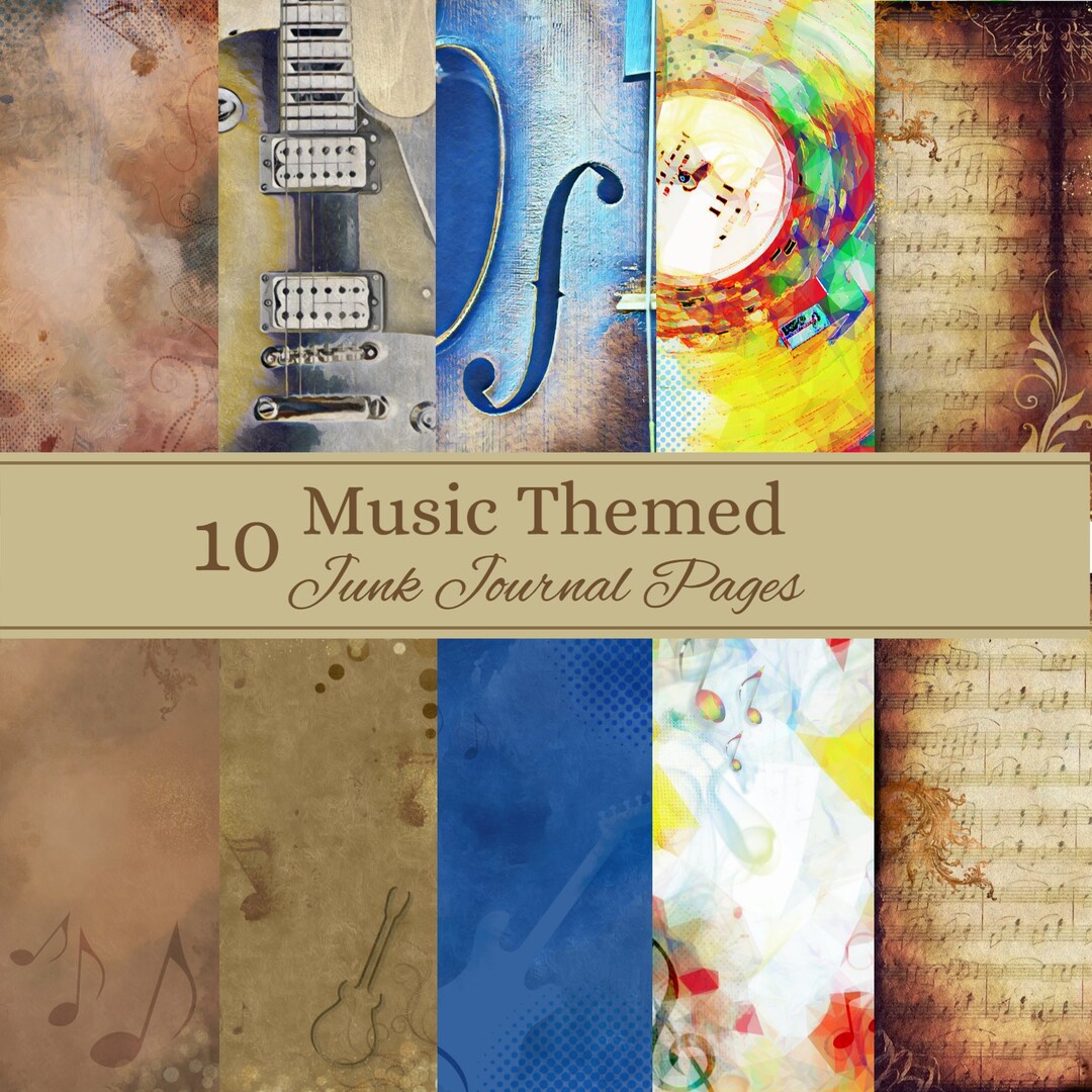 Music Printable Junk Journal Paper Pack - Etsy
