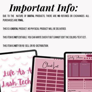 Lash Tech Client Record Book Appointment Calendar Business Planner ...