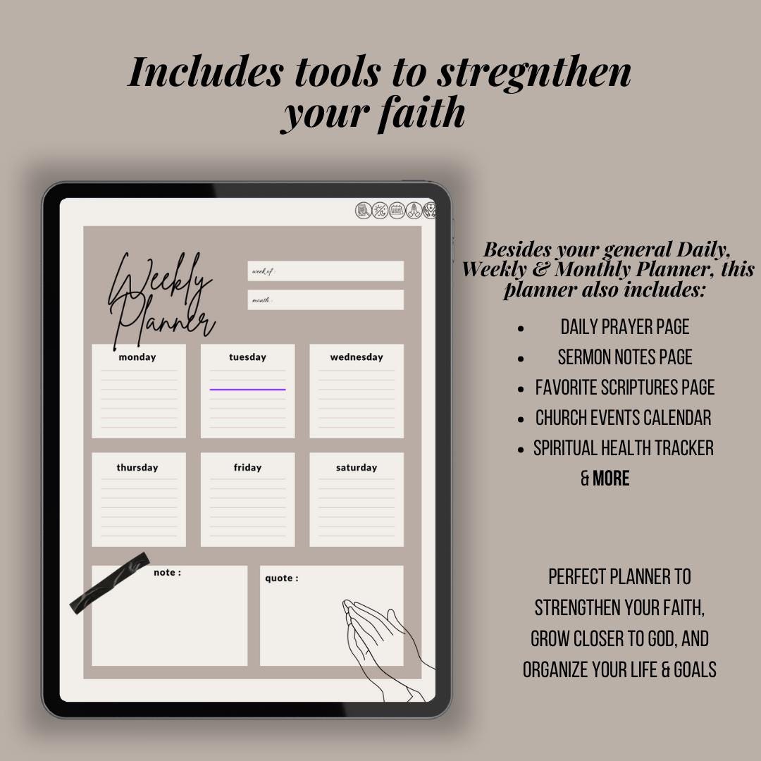 Digital Prayer Journal, Prayer Planner, Bible Study, Christian Planner ...