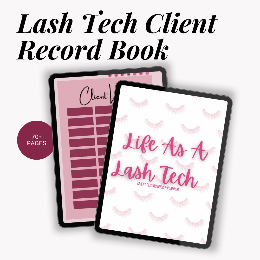 Lash Tech Client Record Book Appointment Calendar Business Planner ...