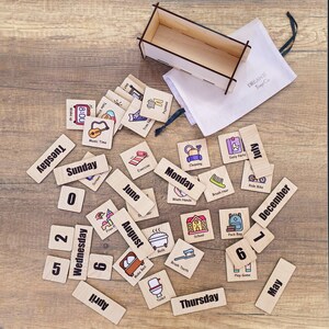 Personalized Wooden Daily Routine Chart, Visual Schedule ...