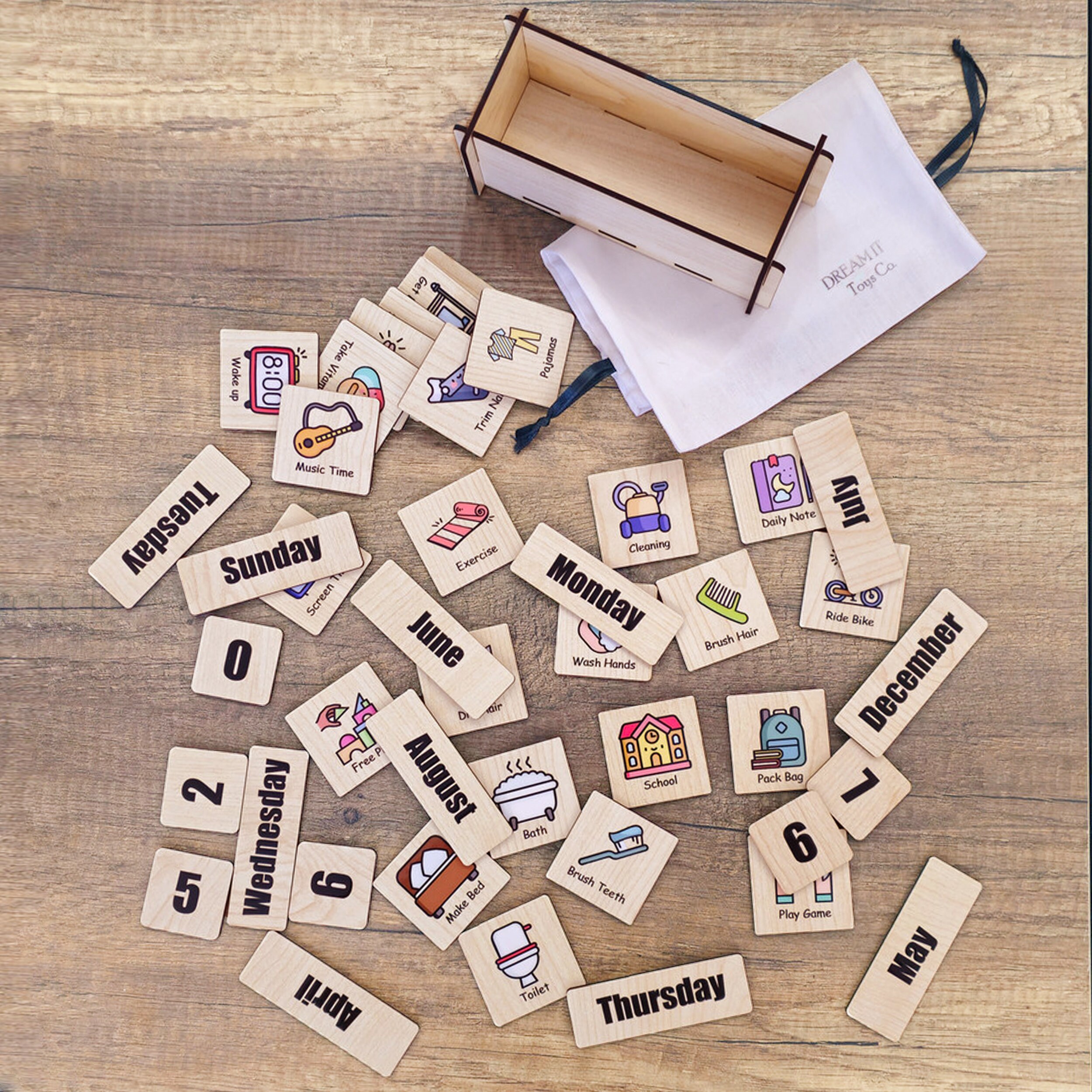 Personalized Wooden Daily Routine Chart, Visual Schedule ...