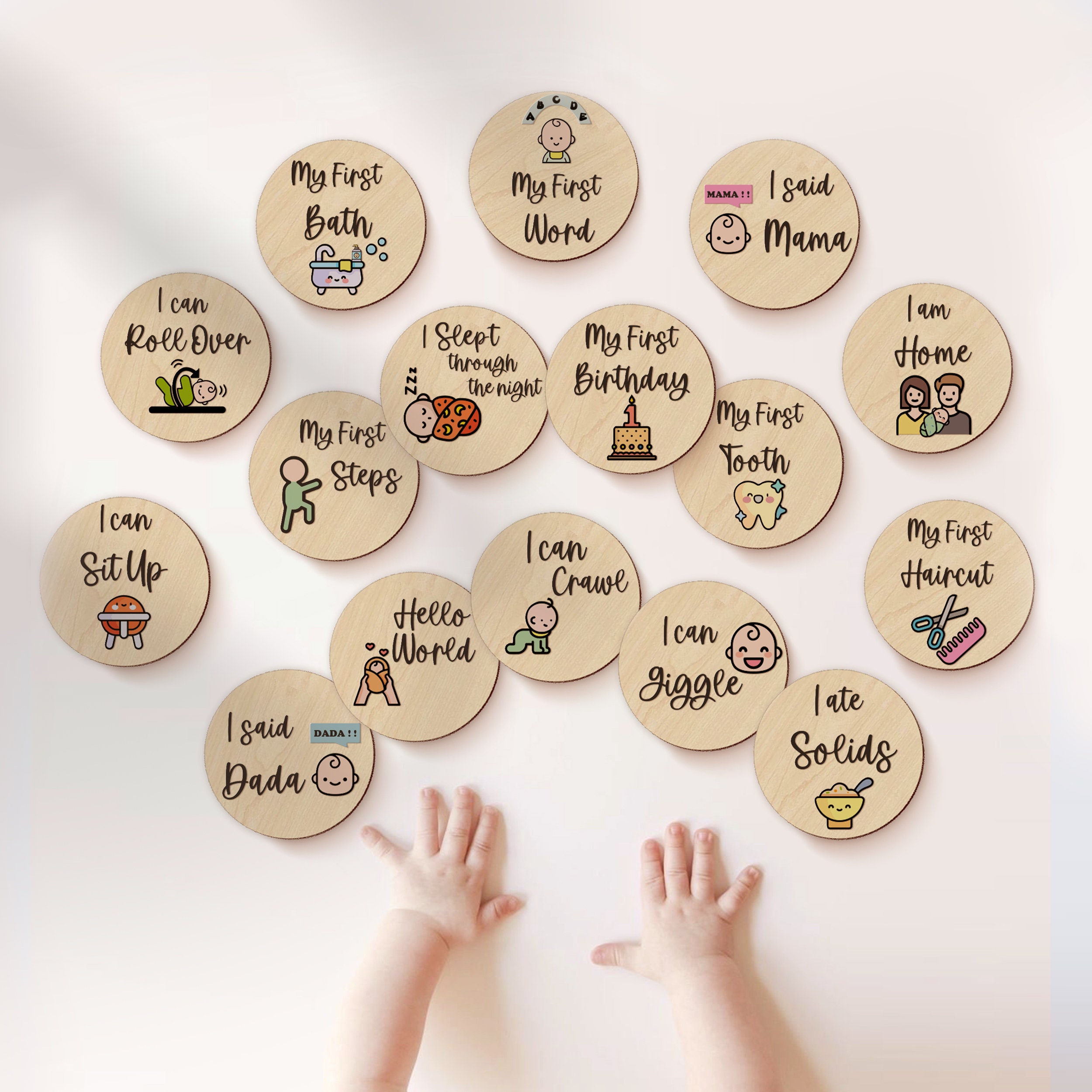 Baby's First Year 16 Activities, Growth Chart, Milestone Cards, My ...
