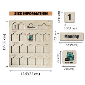 Personalized Wooden Daily Routine Chart, Visual Schedule ...