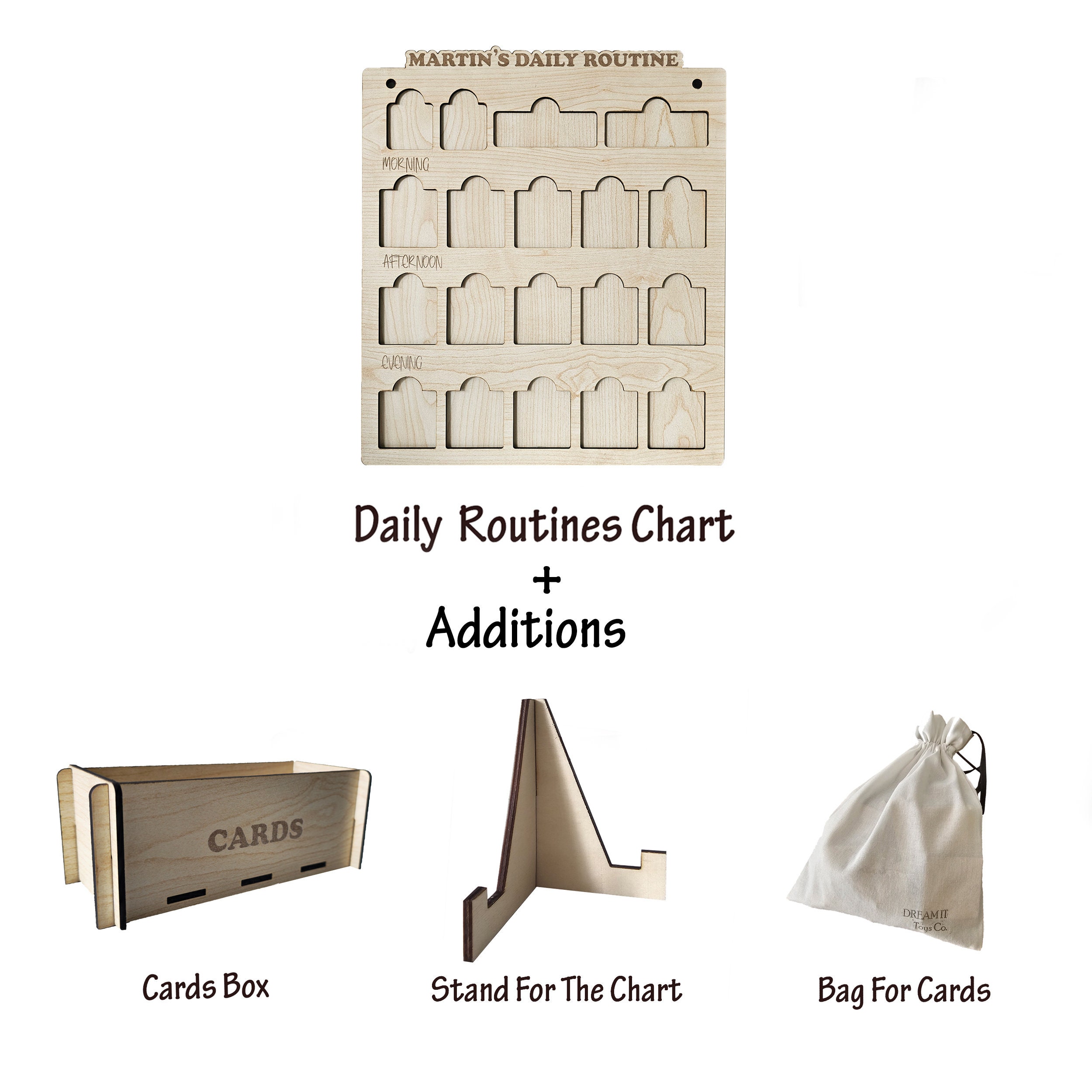 Personalized Wooden Daily Routine Chart, Visual Schedule ...