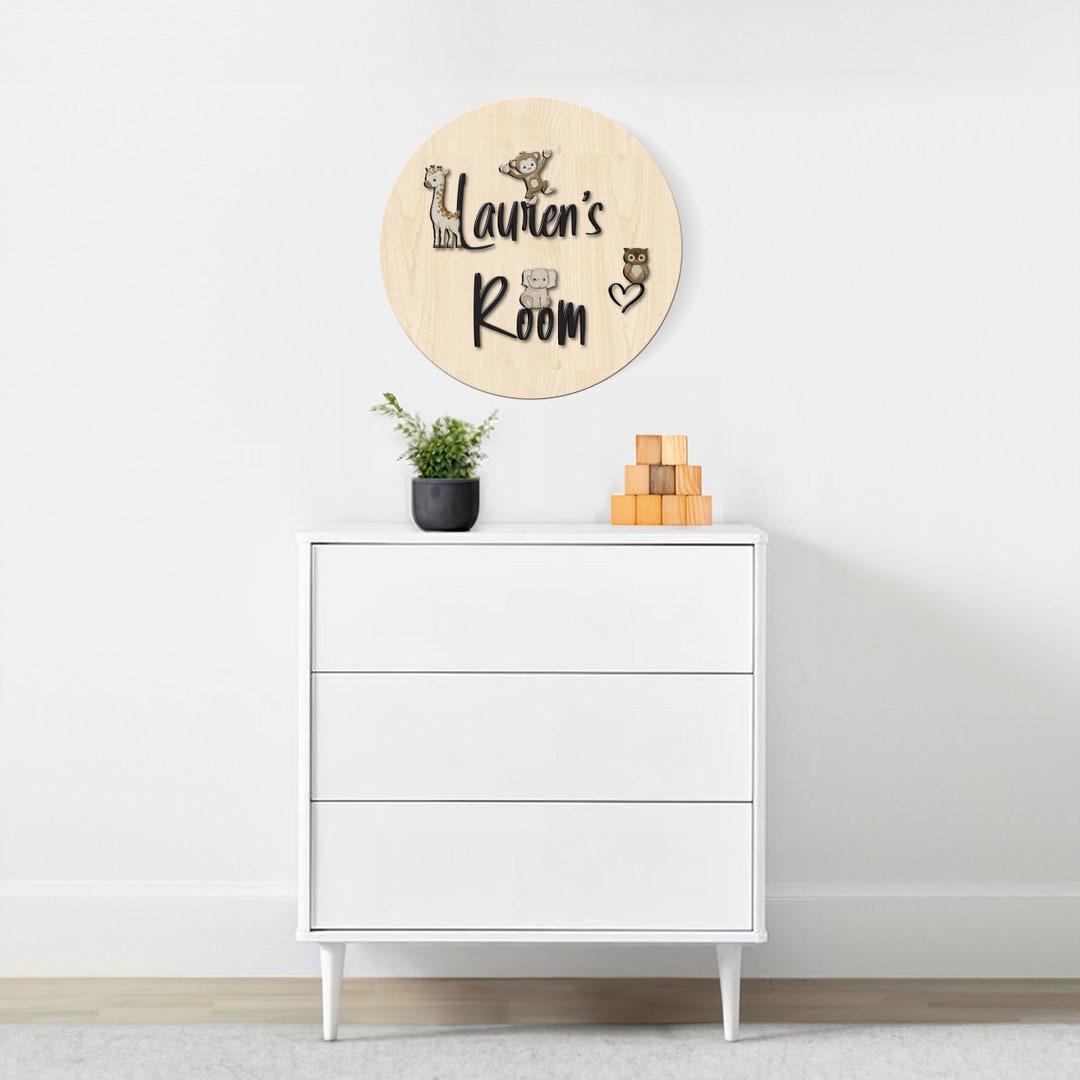 Custom Animal-themed Name Sign Wall Decor With Your Child's Name - Wall ...