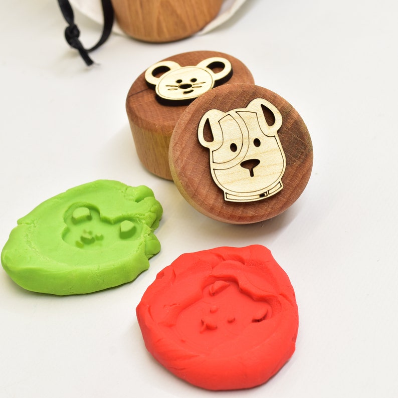 Set Maple Wood Animal Play Dough Stamps Montessori Toys Sensory Toys - Etsy