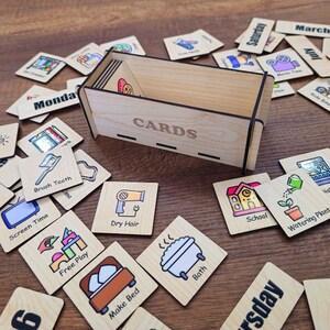 Personalized Wooden Daily Routine Chart, Visual Schedule ...