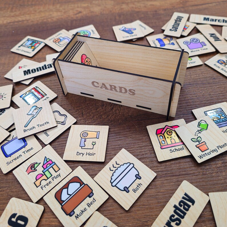 Personalized Wooden Daily Routine Chart, Visual Schedule ...