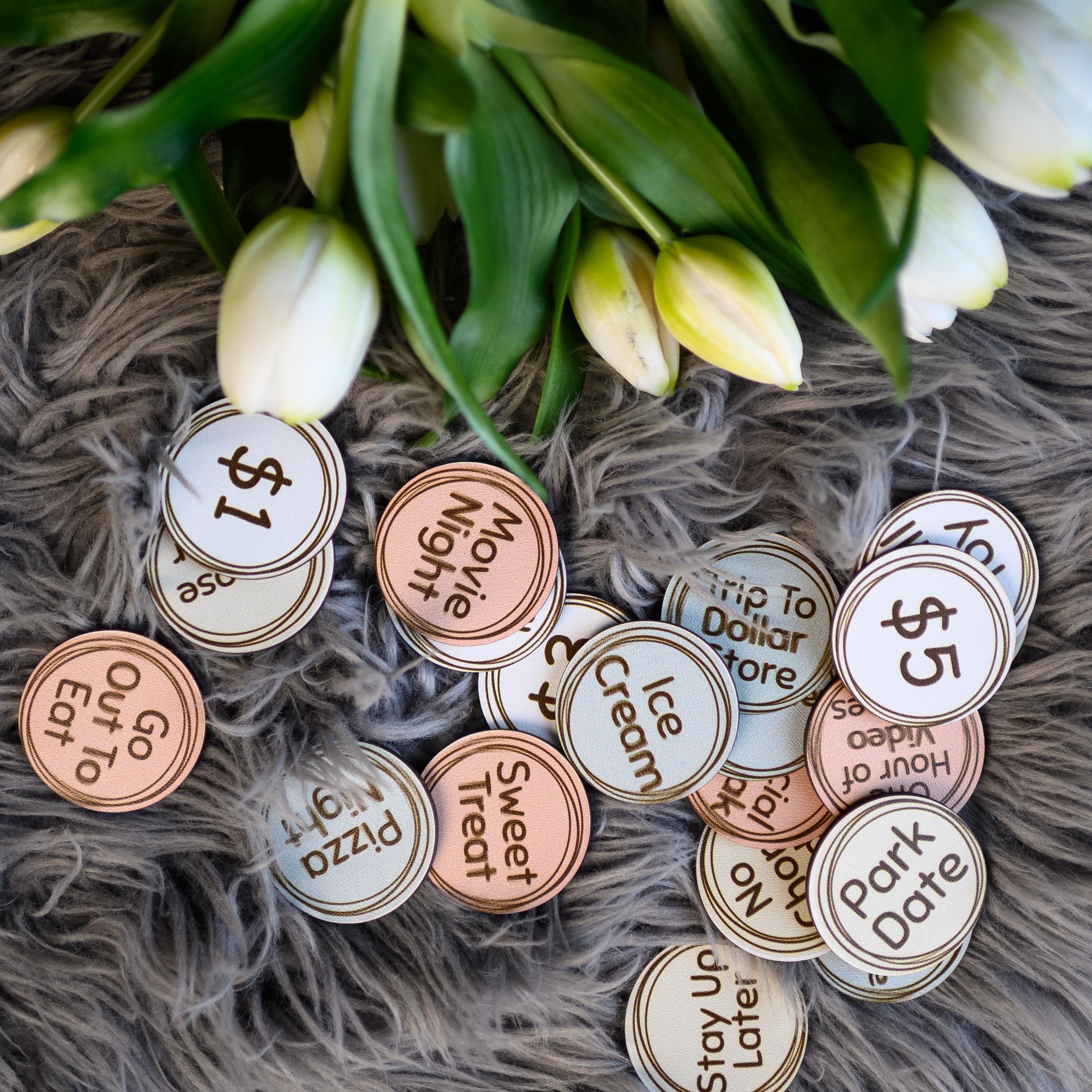 Easter Wooden Fun Kids Tokens, Easter Basket Toddlers Fillers, Set of ...
