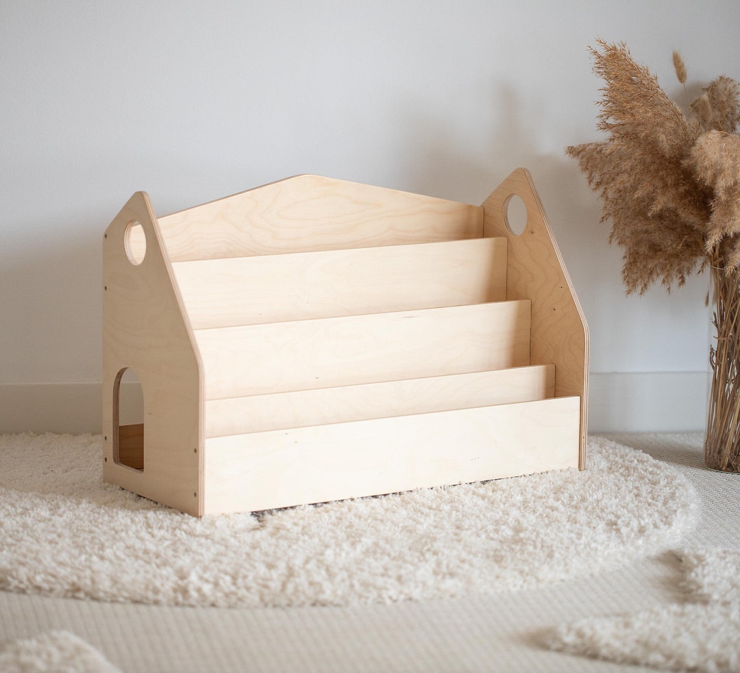 Personalized Bookshelf for Kids, Montessori Book Storage, Childrens ...