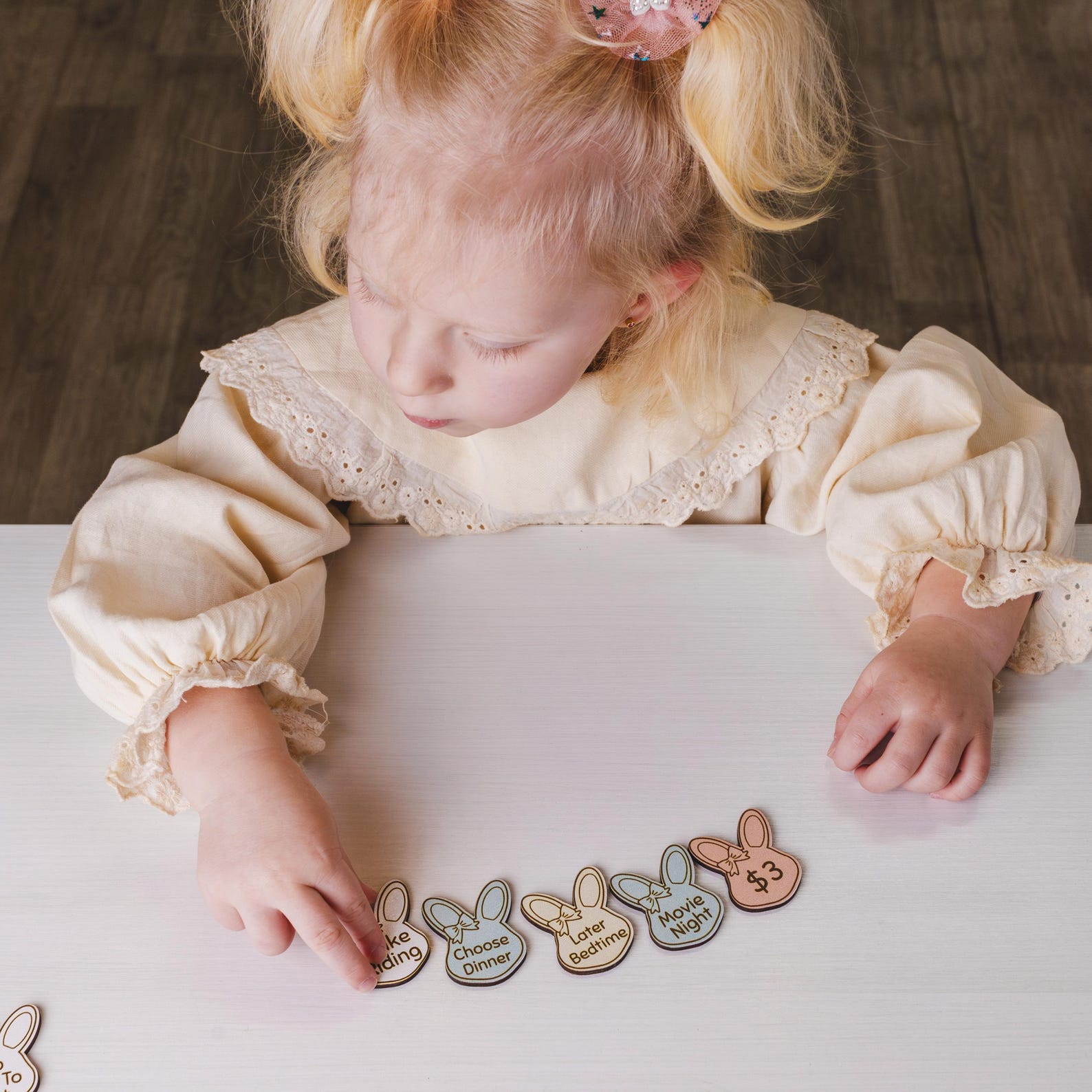 Easter Wooden Fun Kids Tokens, Easter Basket Toddlers Fillers, Set of ...