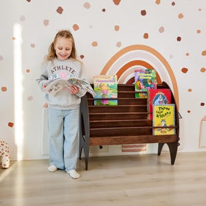 Bookshelf Kids, Baby Montessori Bookcase, Personalized Book Storage Kid ...