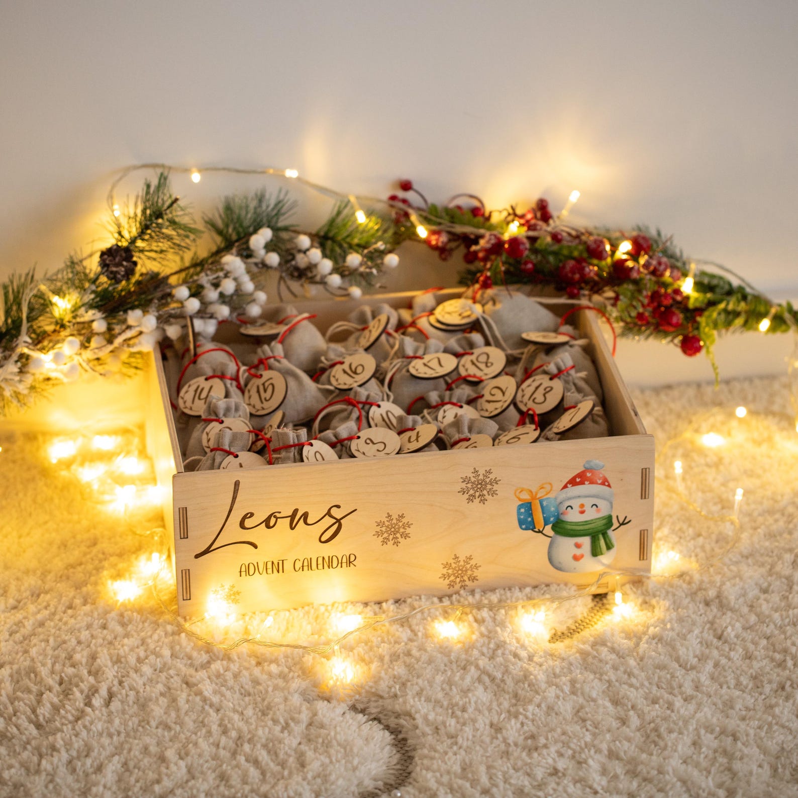 Personalized Advent Calendar With Name for Kids Christmas Decor Holiday ...