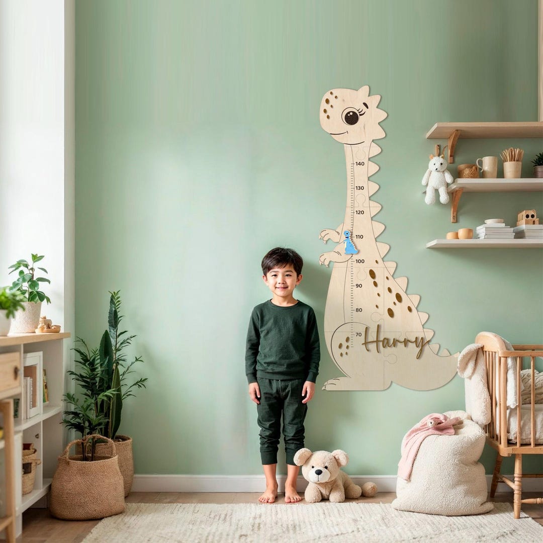 Dinosaur Growth Chart, Height Ruler Boys, Dino Nursery Decor Boy ...