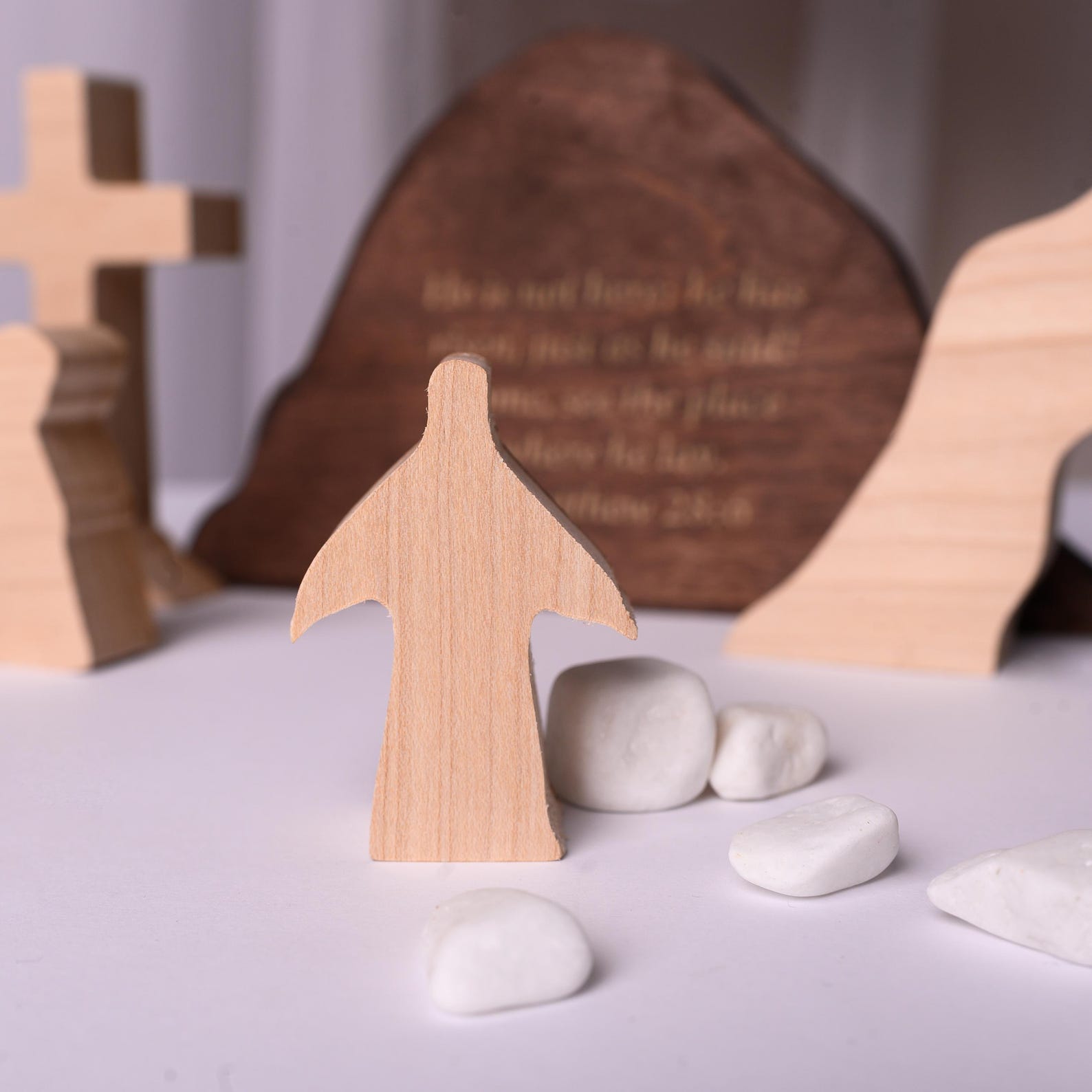 Wooden Nativity Scene, Easter Resurrection Set, Religious Decor, Easter ...