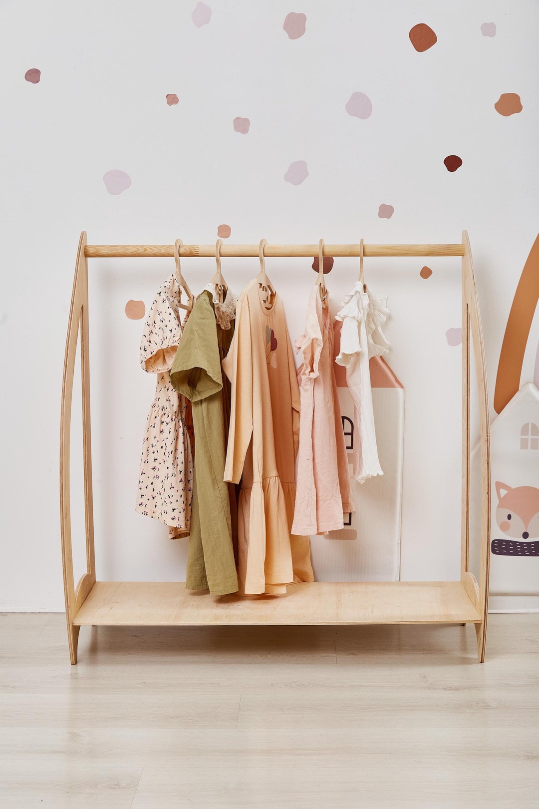 Kids Clothing Rack With Open Frame Wardrobe for Children With Hangers ...