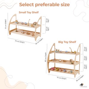 Montessori Toy Shelf Playroom Furniture Wooden Open Shelf for Kids Wood ...