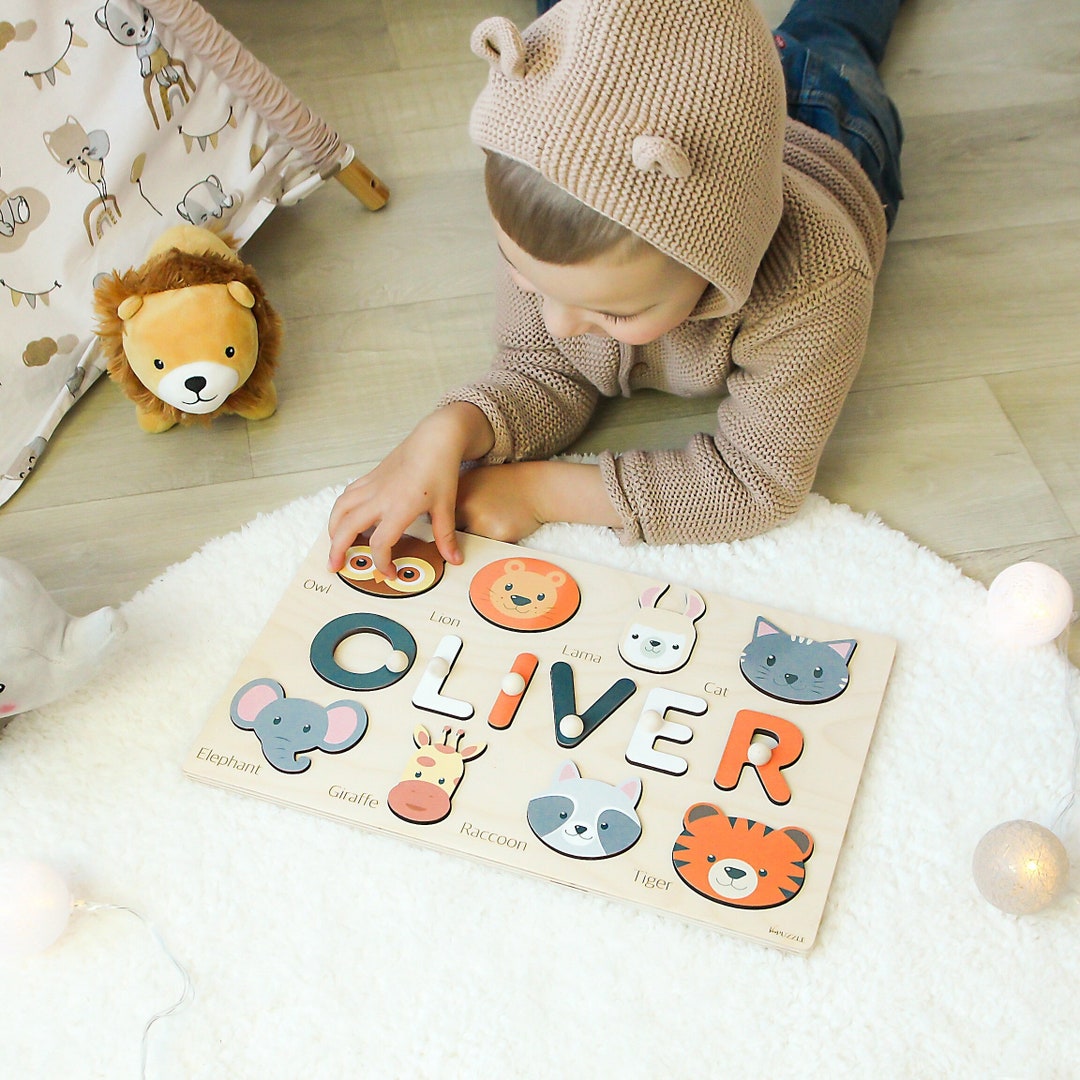 Wooden Name Puzzle, Baby Puzzles Names, Personal Toddler Gift, Custom ...
