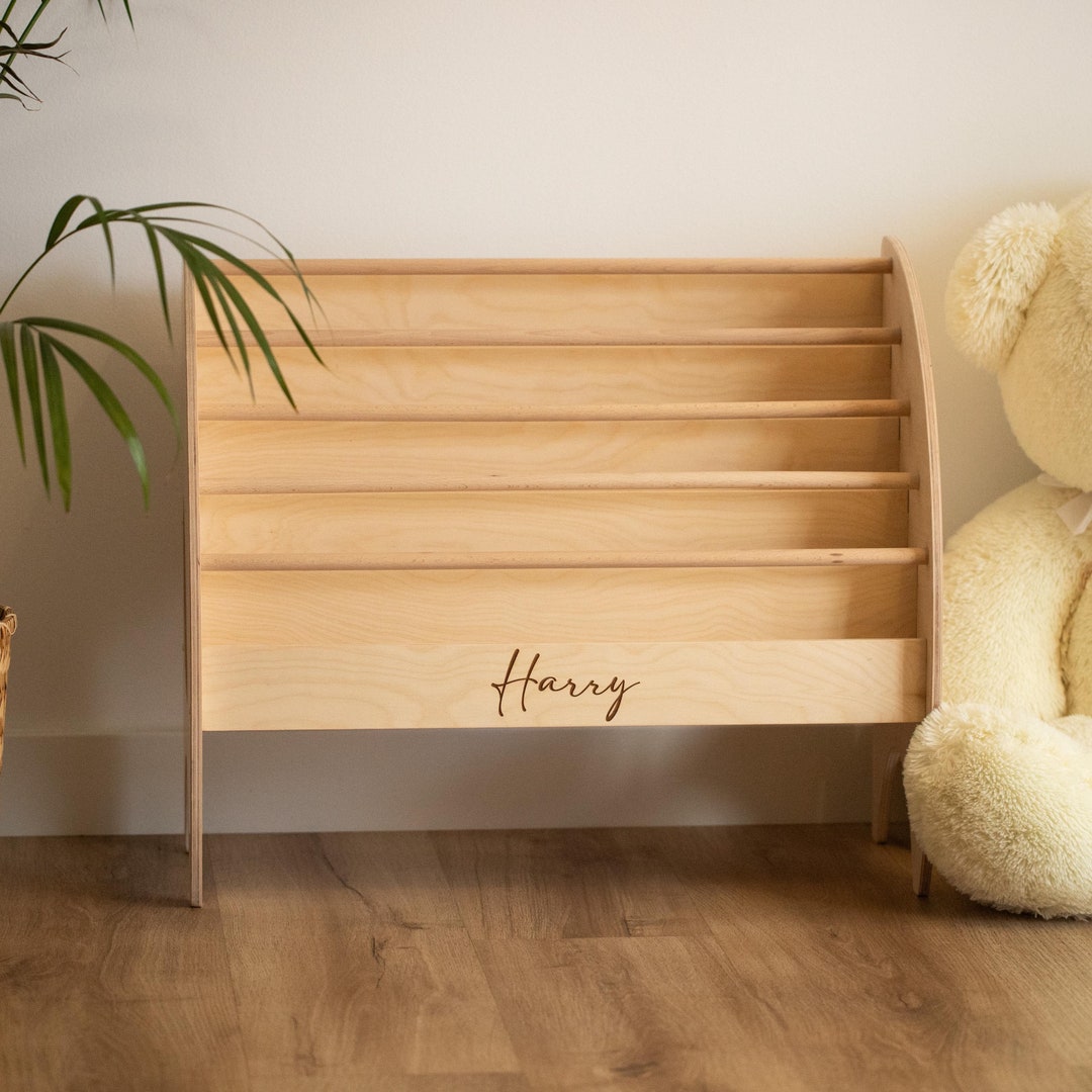 Bookshelf Kids, Baby Montessori Bookcase, Personalized Book Storage Kid ...