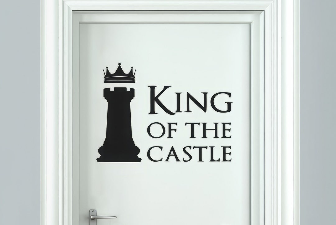 King of the Castle Chess Piece Room Door Wall Stickers Vinyl Art Decals ...