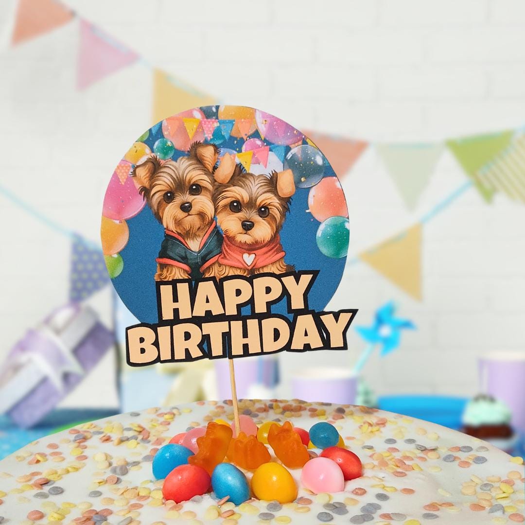 Topper Cake Yorkie, Cake Decoration Yorkshire Download, Yorkshire ...