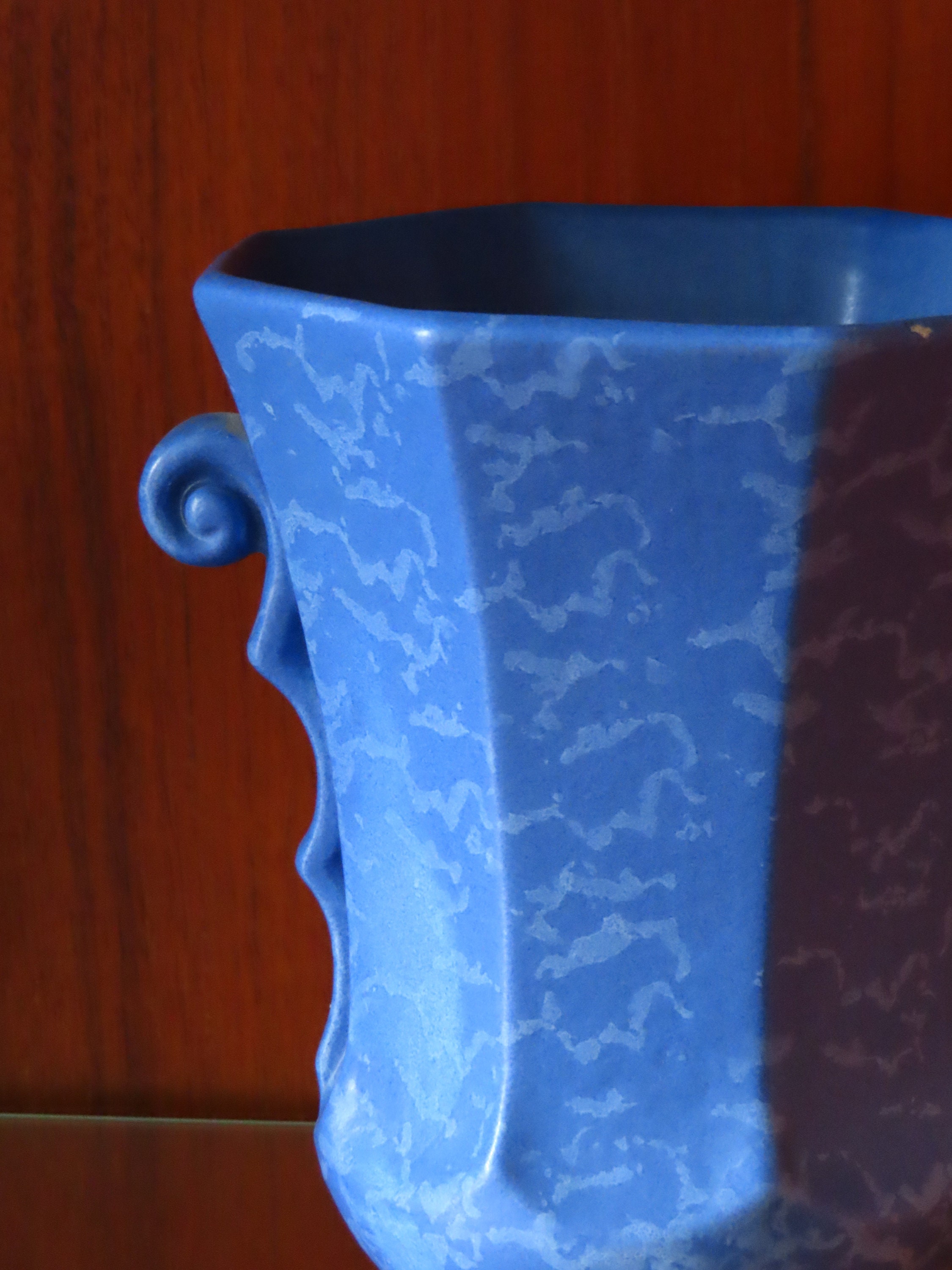 Rum Rill Vintage Art Deco Pottery Vase in Marbled Blue 1960s - Etsy