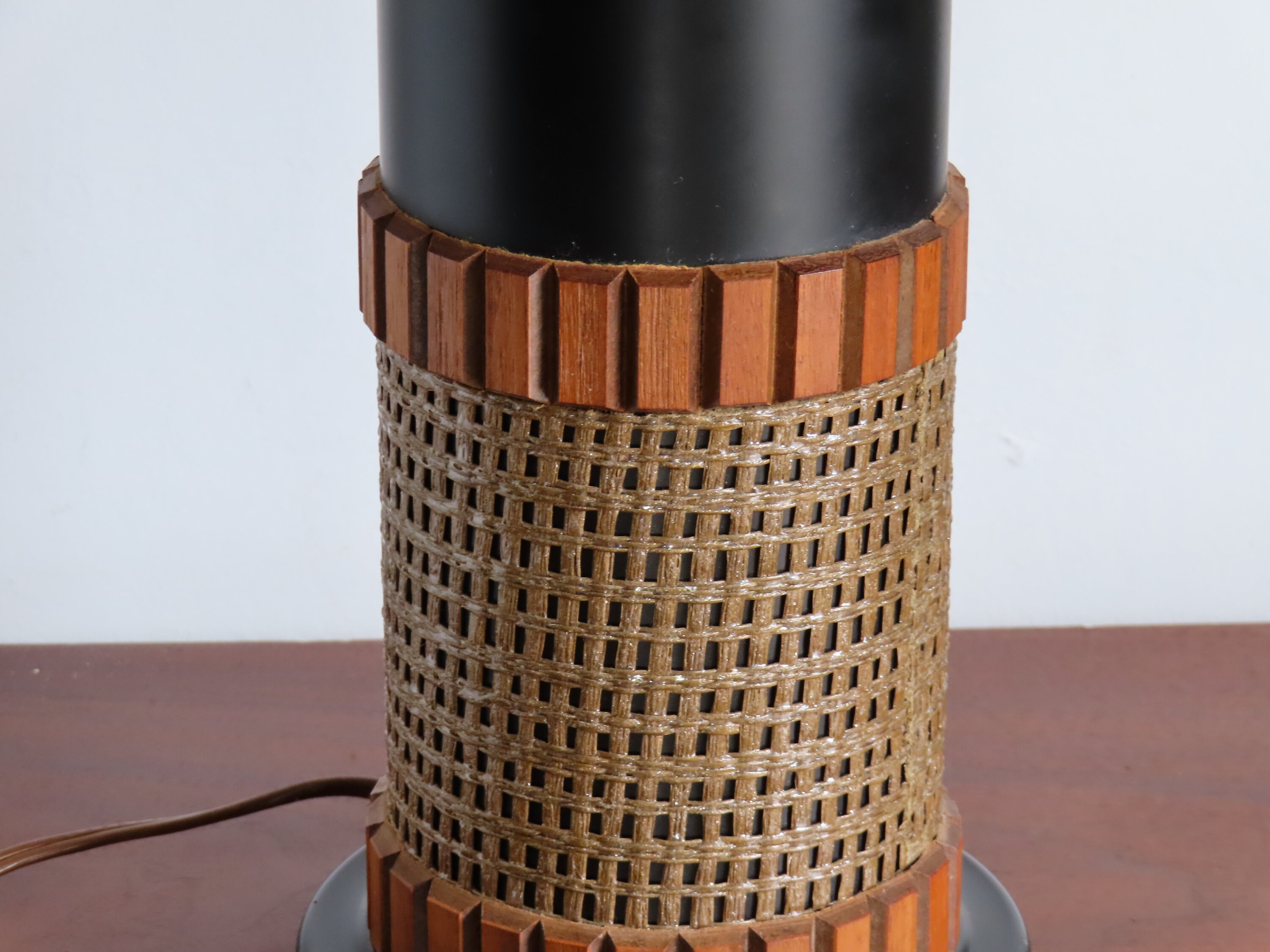 Hans Wegner Gruvwood and Caning Table Lamp Walnut 1960s World Fair ...