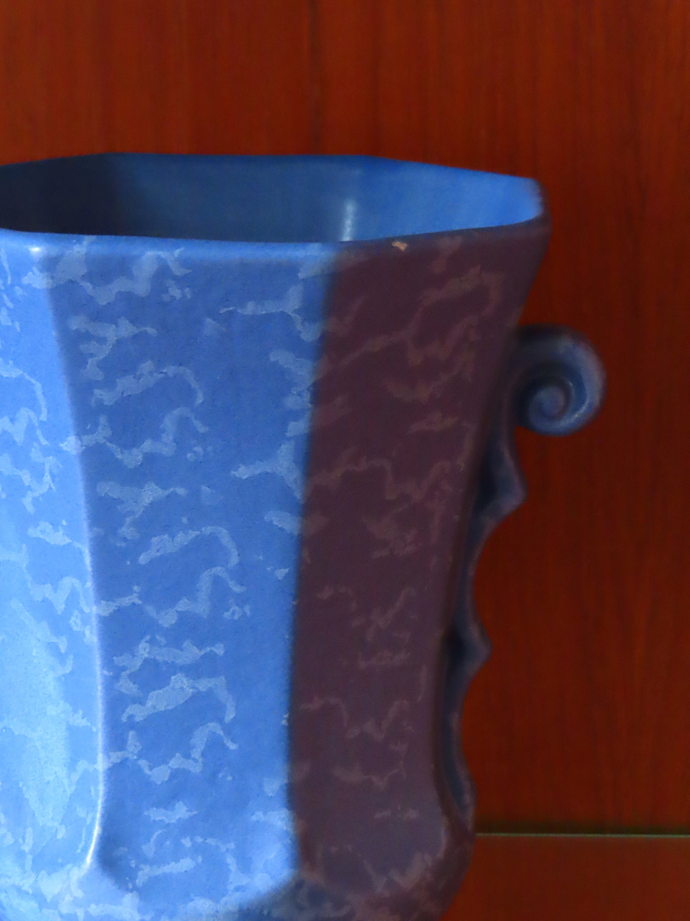 Rum Rill Vintage Art Deco Pottery Vase in Marbled Blue 1960s - Etsy