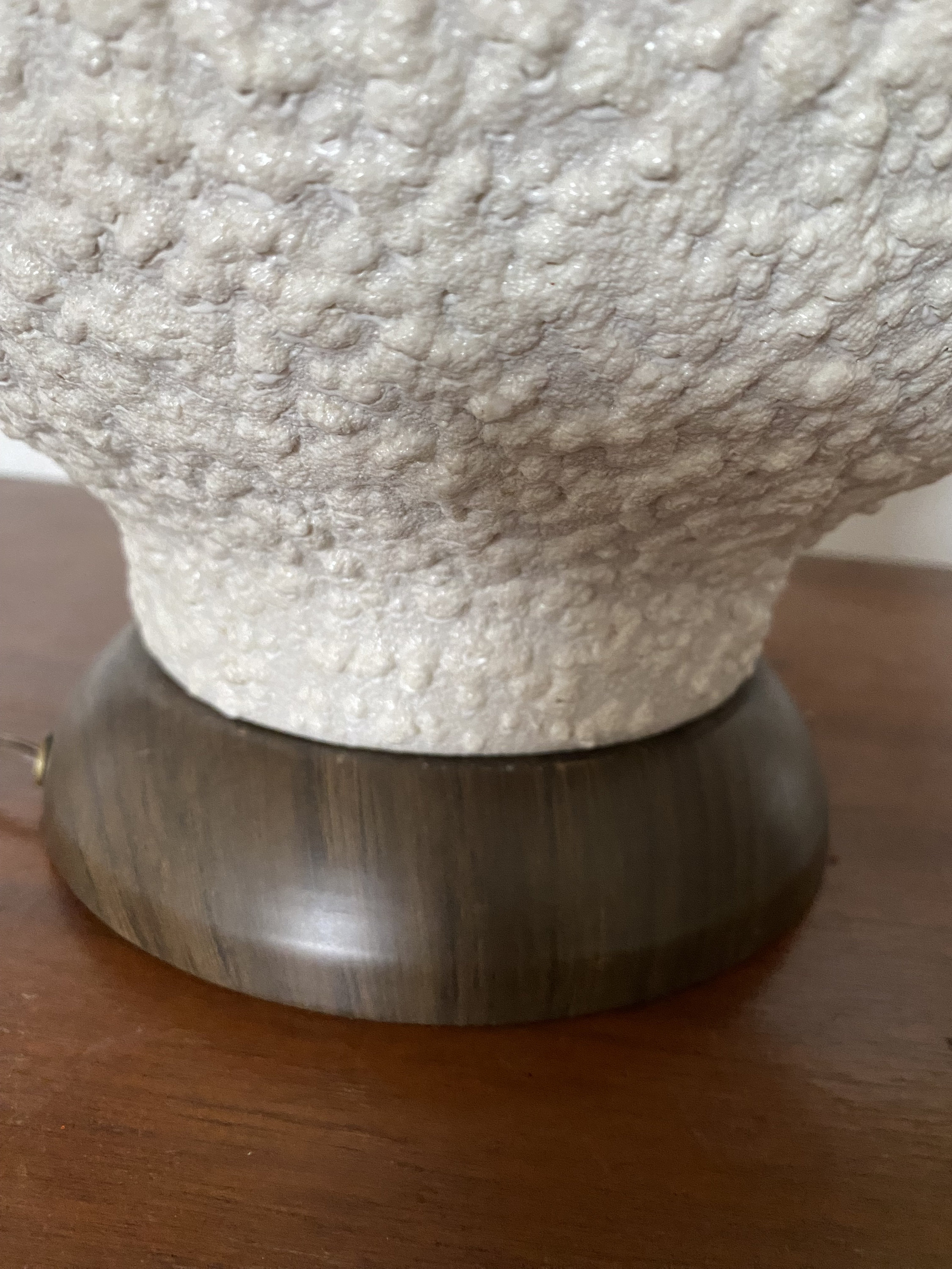 Mid Century Modern Ceramic and Teak Popcorn Textured Lamps Danish 1960s ...