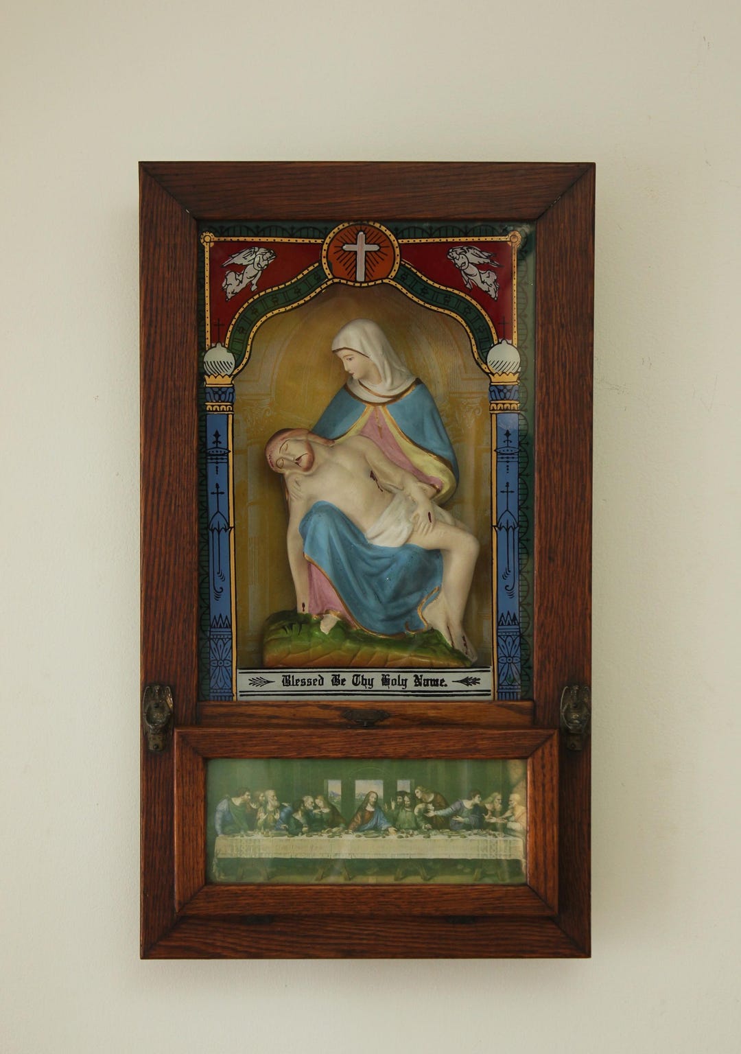 Antique Catholic Last Rites Shadow Box - the Pieta Virgin Mary and ...