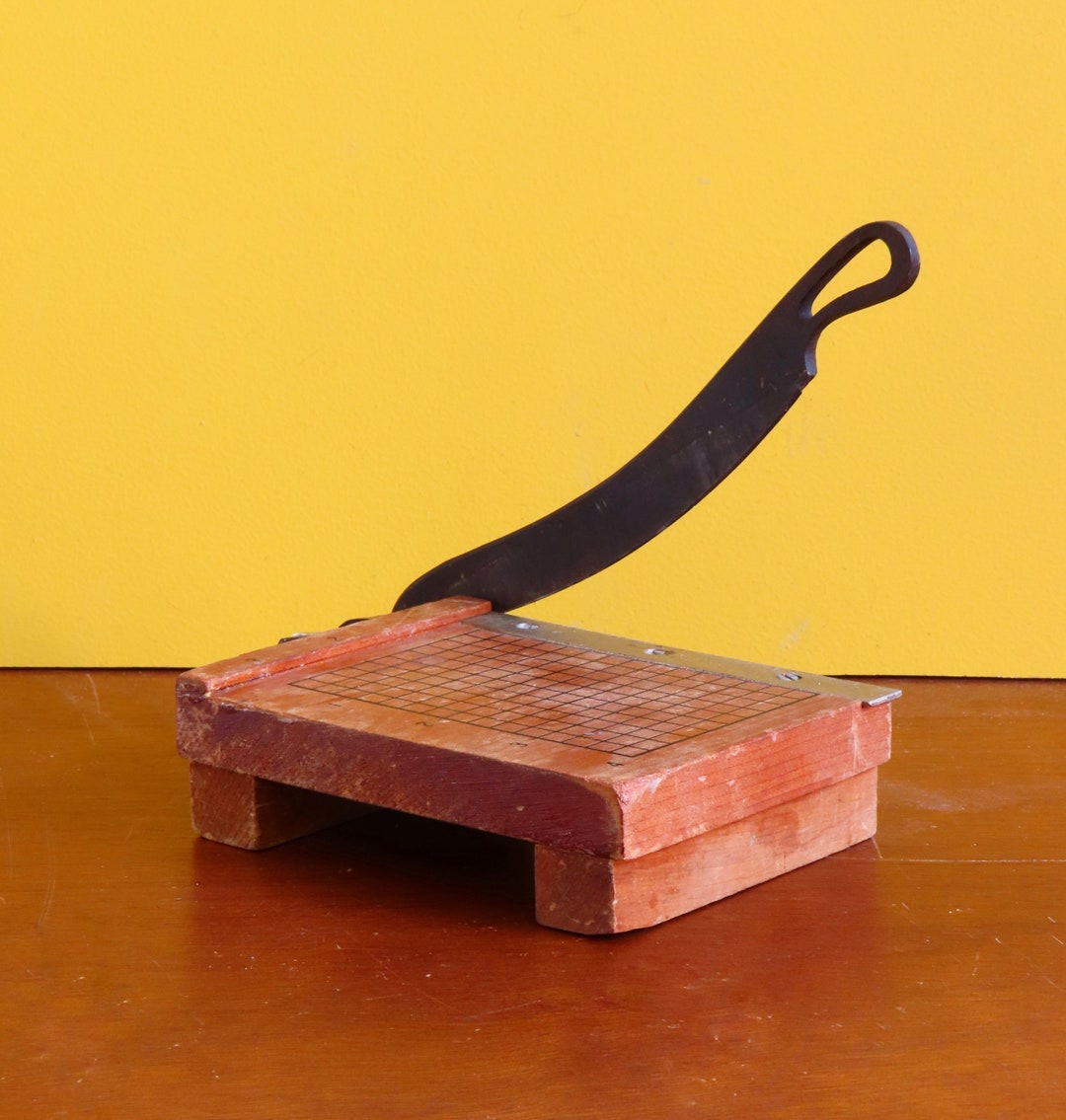 Mini Wooden Paper Cutter Guillotine 1950s Vintage - Etsy