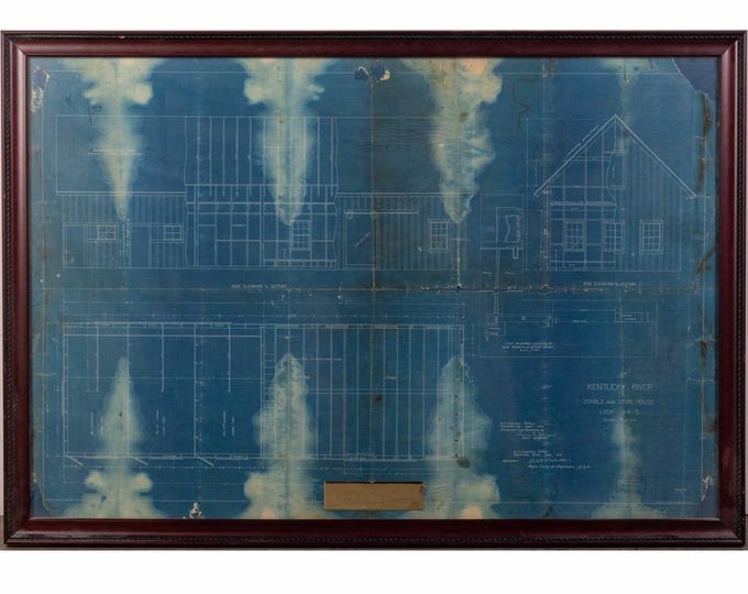 Vintage Framed Architectural Blueprints for Kentucky River Stable and ...