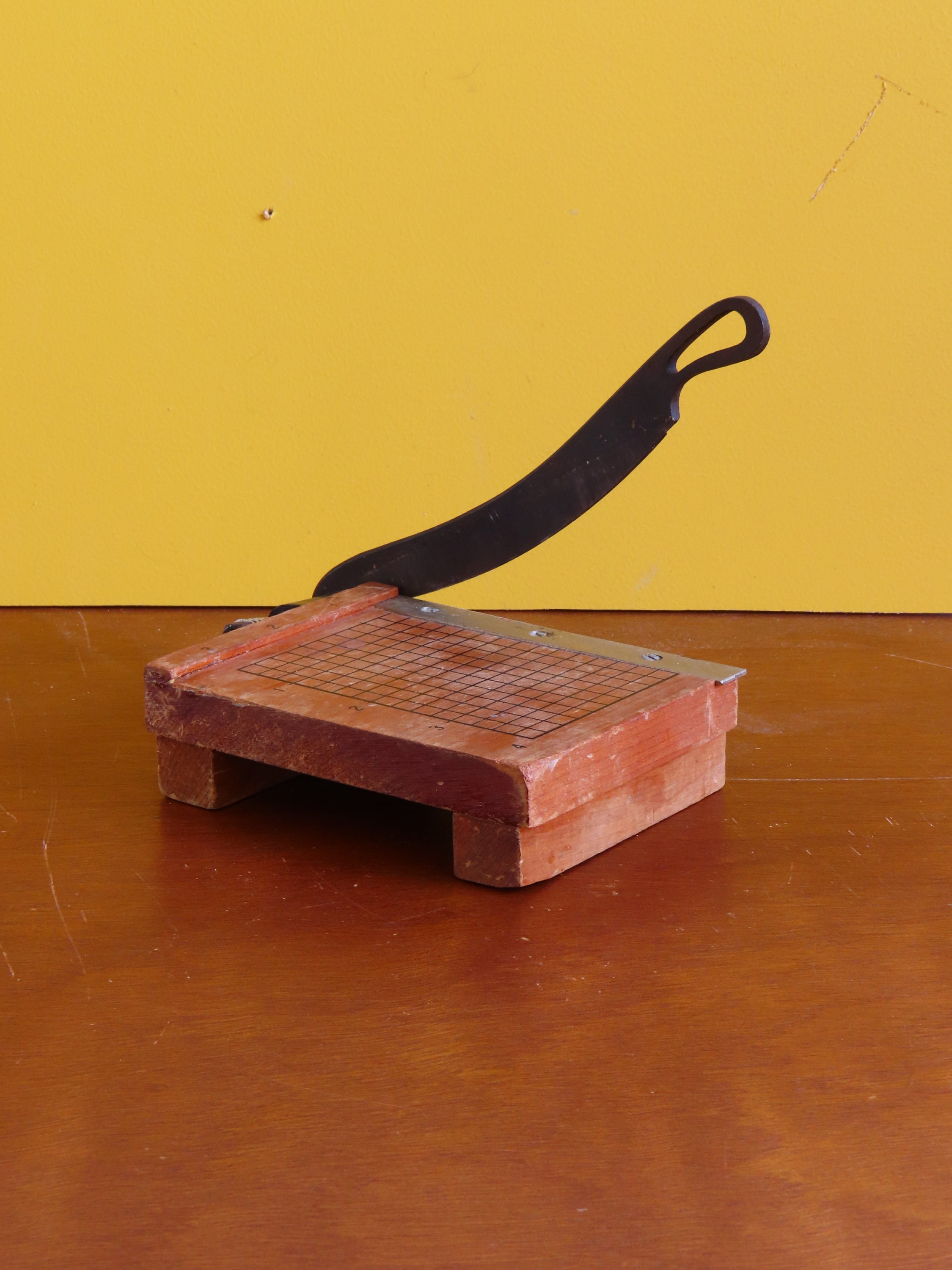 Mini Wooden Paper Cutter Guillotine 1950s Vintage - Etsy