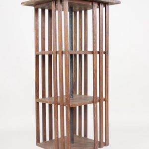 Antique Wooden Revolving Bookcase Oak Late 19th Century - Etsy
