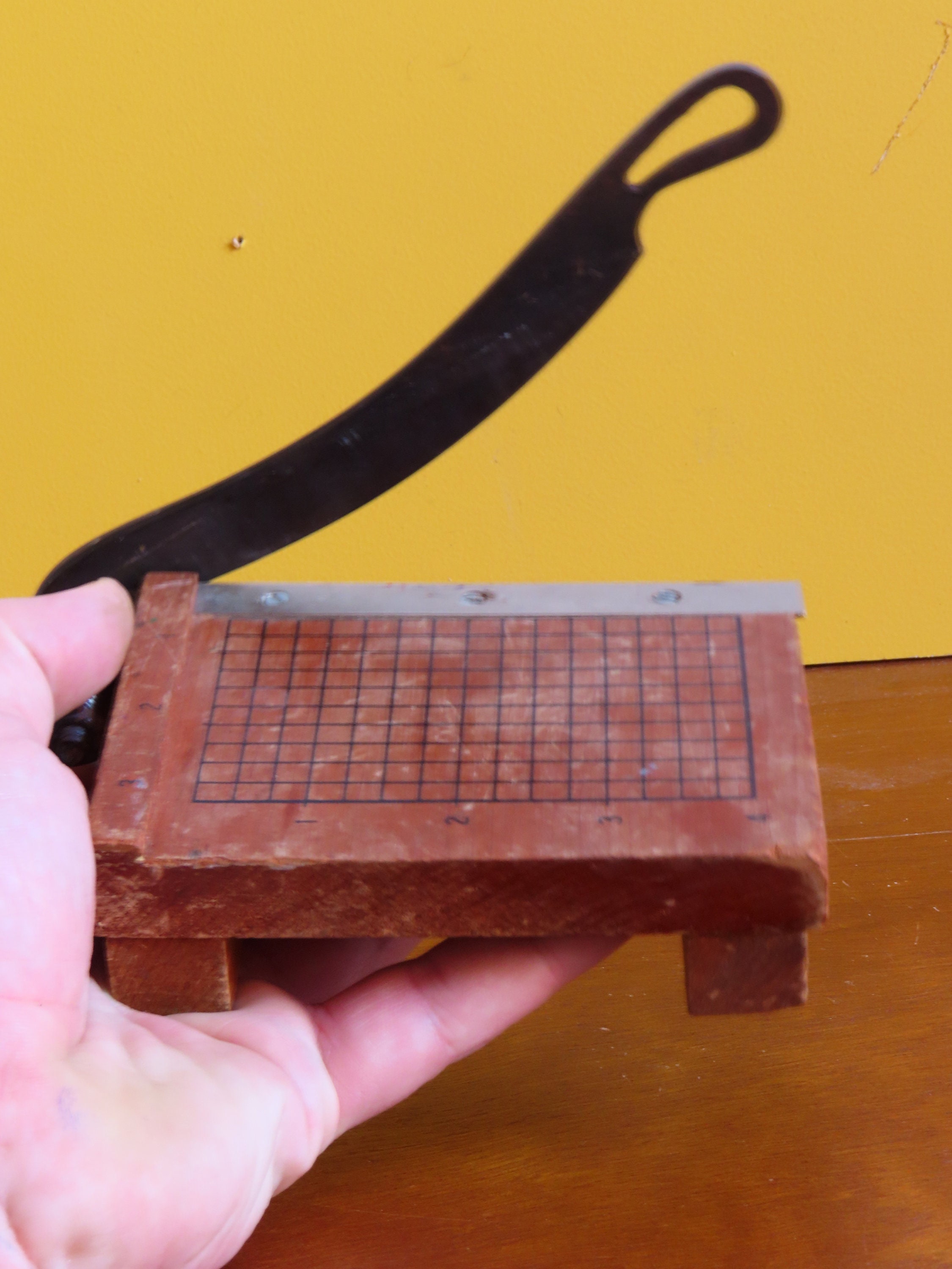 Mini Wooden Paper Cutter Guillotine 1950s Vintage - Etsy