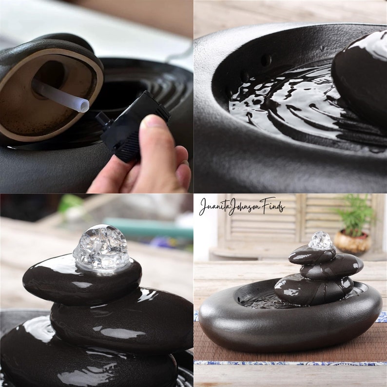 Water Fountain Desktop Fountains Multi-layer Stone Superimposed ...