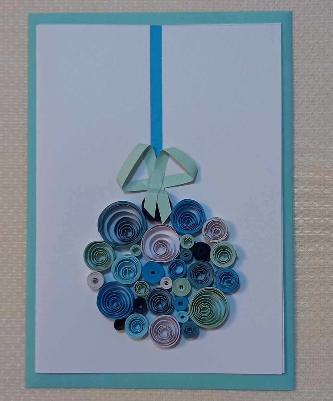 Quilling Christmas Ball Card, Greeting Card, Quilling. - Etsy