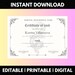 Editable Certificate of Rank, Rank Certificate, Digital Downloads ...