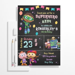 Editable Super Why Invitation Template, Printable Super Why Birthday ...